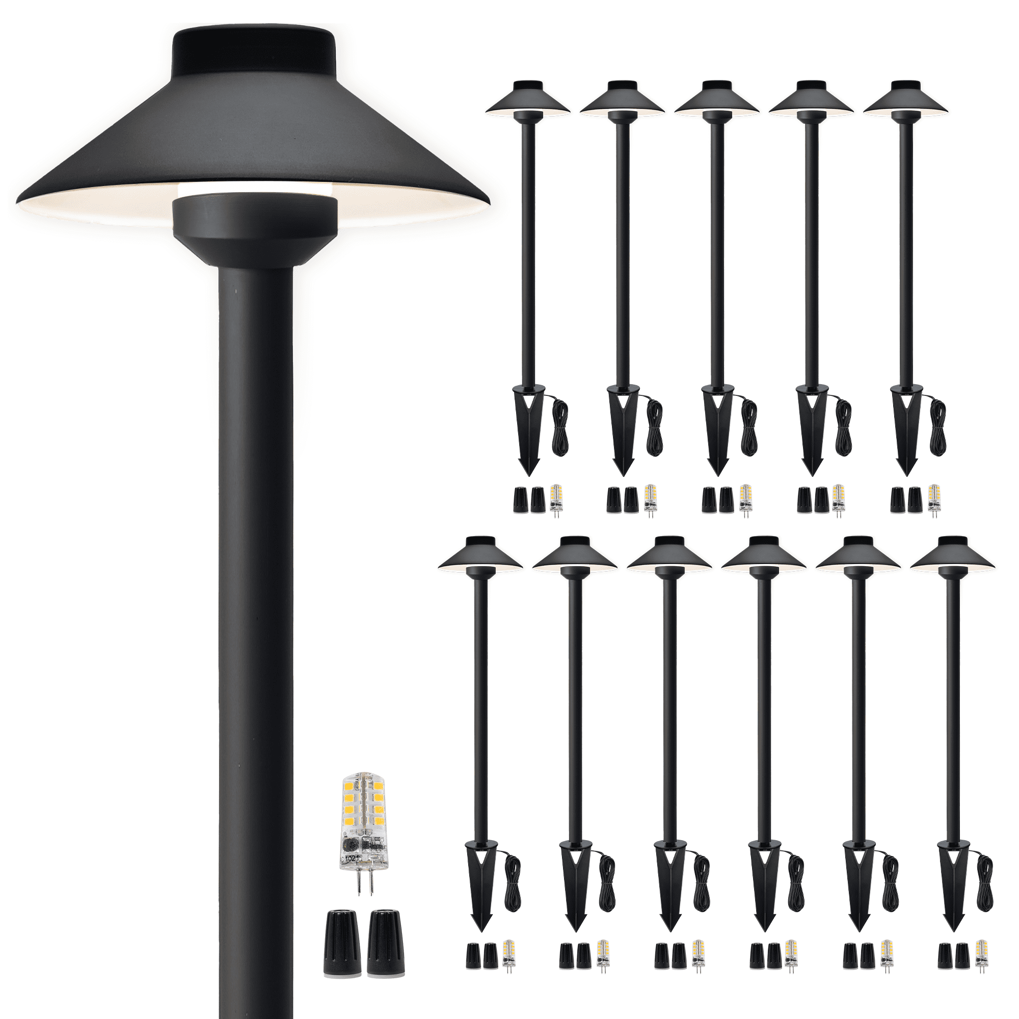 Gardenreet Brass Pathway Lights Black, Low Voltage LED Landscape Path ...