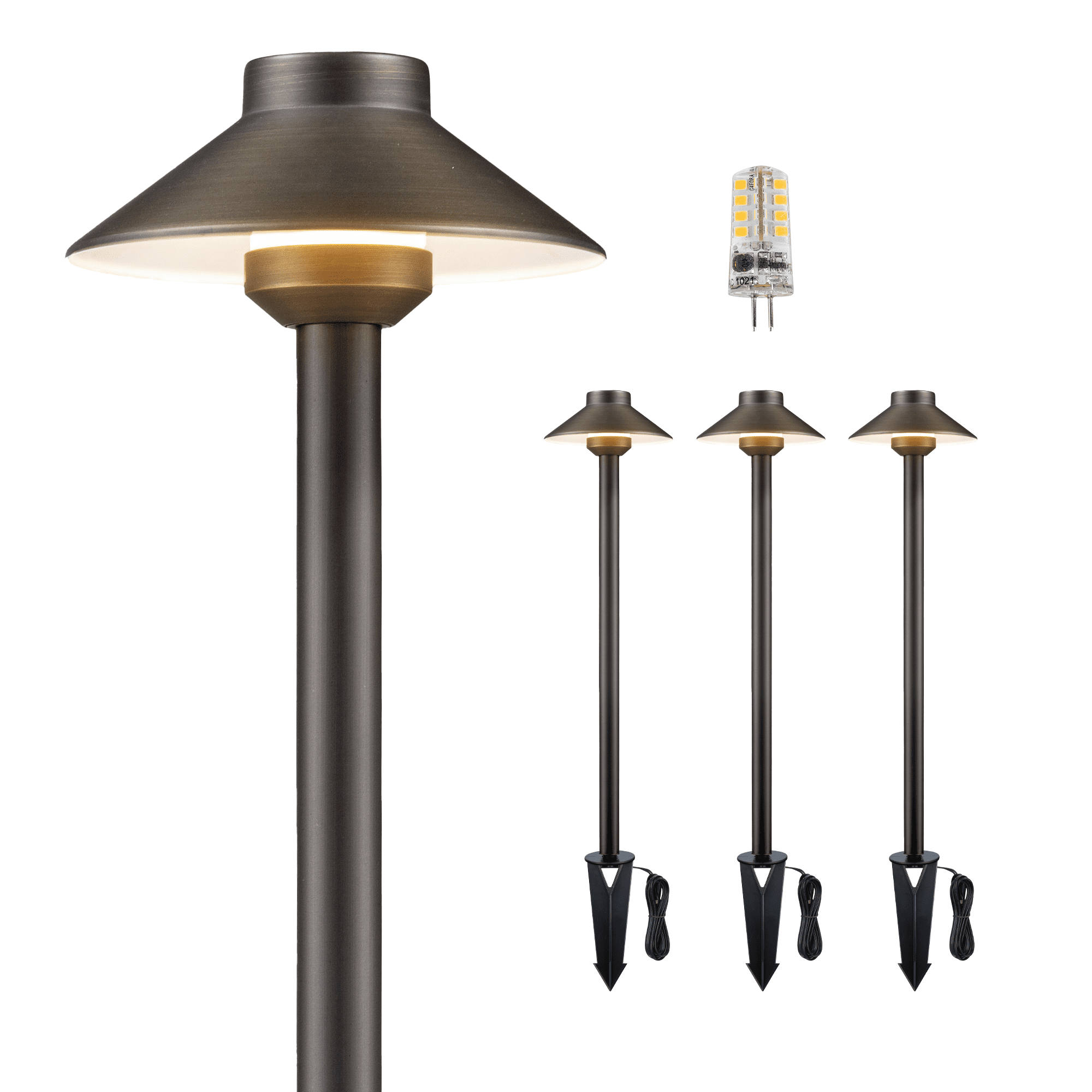 Gardenreet Brass Pathway Lights, 12V, Waterproof, Warm White LED for ...