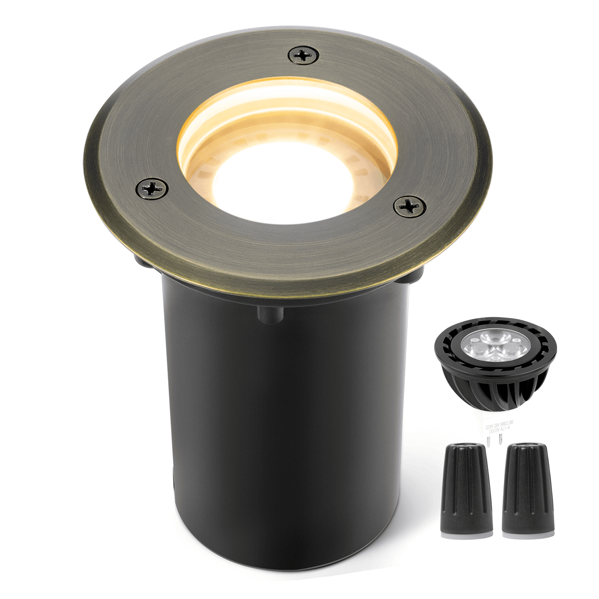 Gardenreet Low Voltage Well Lights, Brass Waterproof 12V LED Outdoor ...