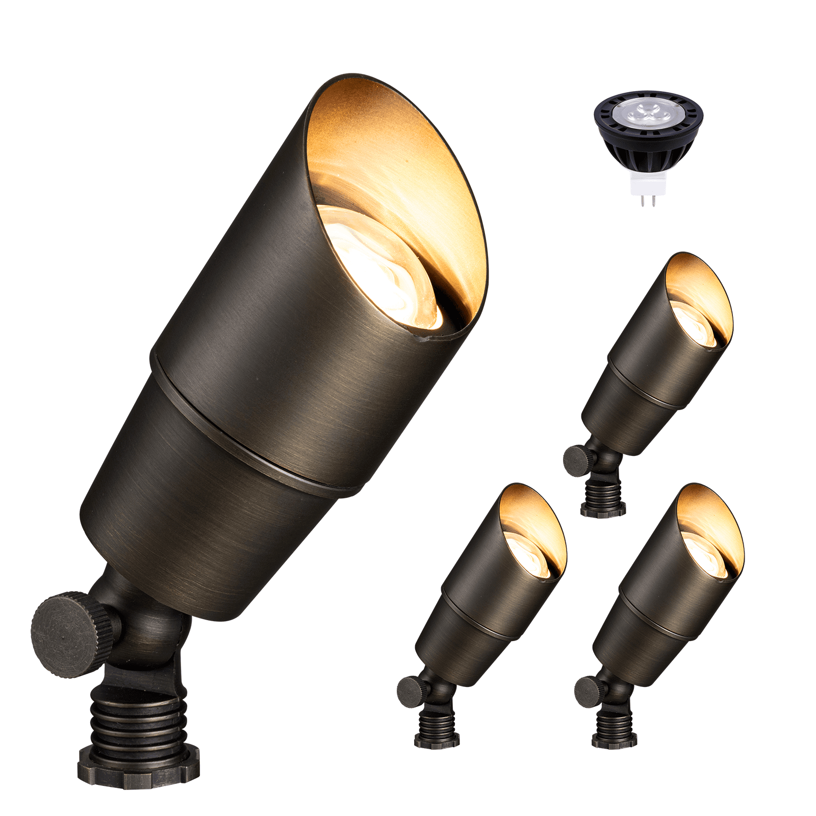 Gardenreet Mini Solid Brass Landscape Spotlight,12V Low Voltage Uplight ...