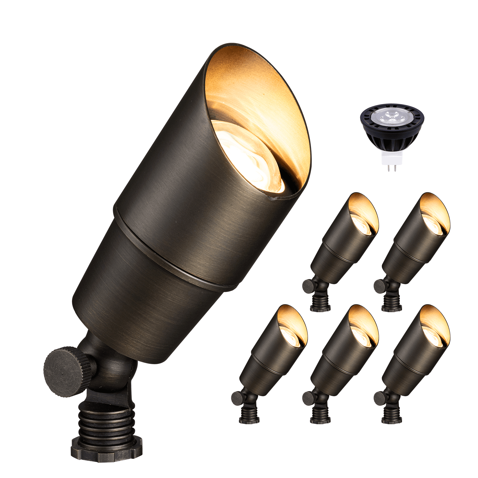 Gardenreet Mini Solid Brass Landscape Spotlight,12V Low Voltage Uplight ...