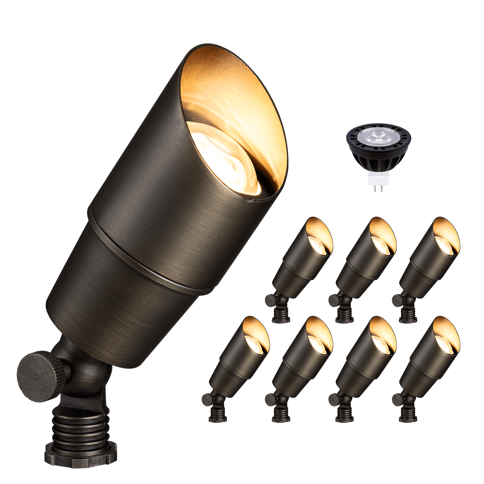 Gardenreet Mini Solid Brass Landscape Spotlight,12V Low Voltage Uplight ...