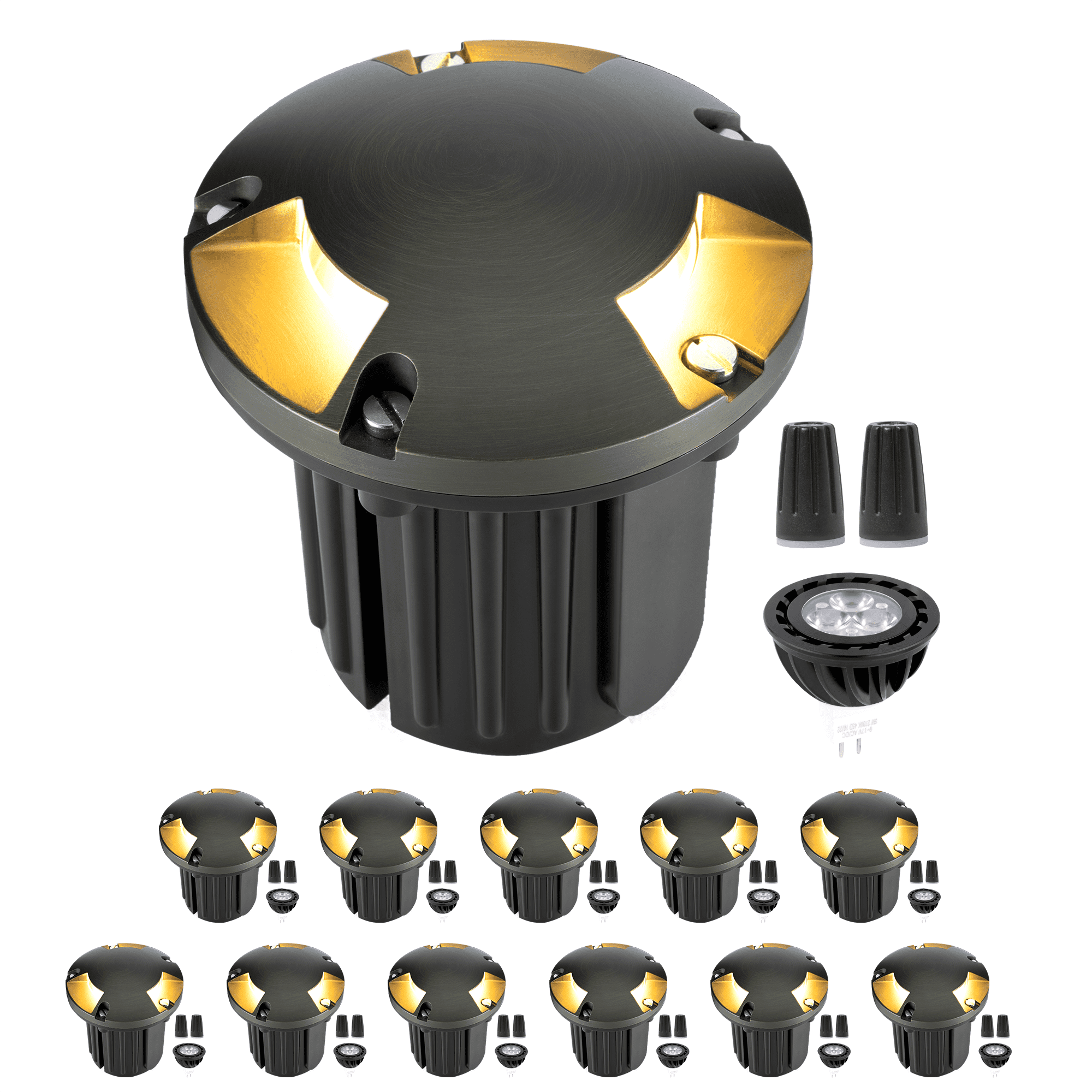 Gardenreet Brass Spotlight, 12V Outdoor LED Ground Lights, Waterproof ...