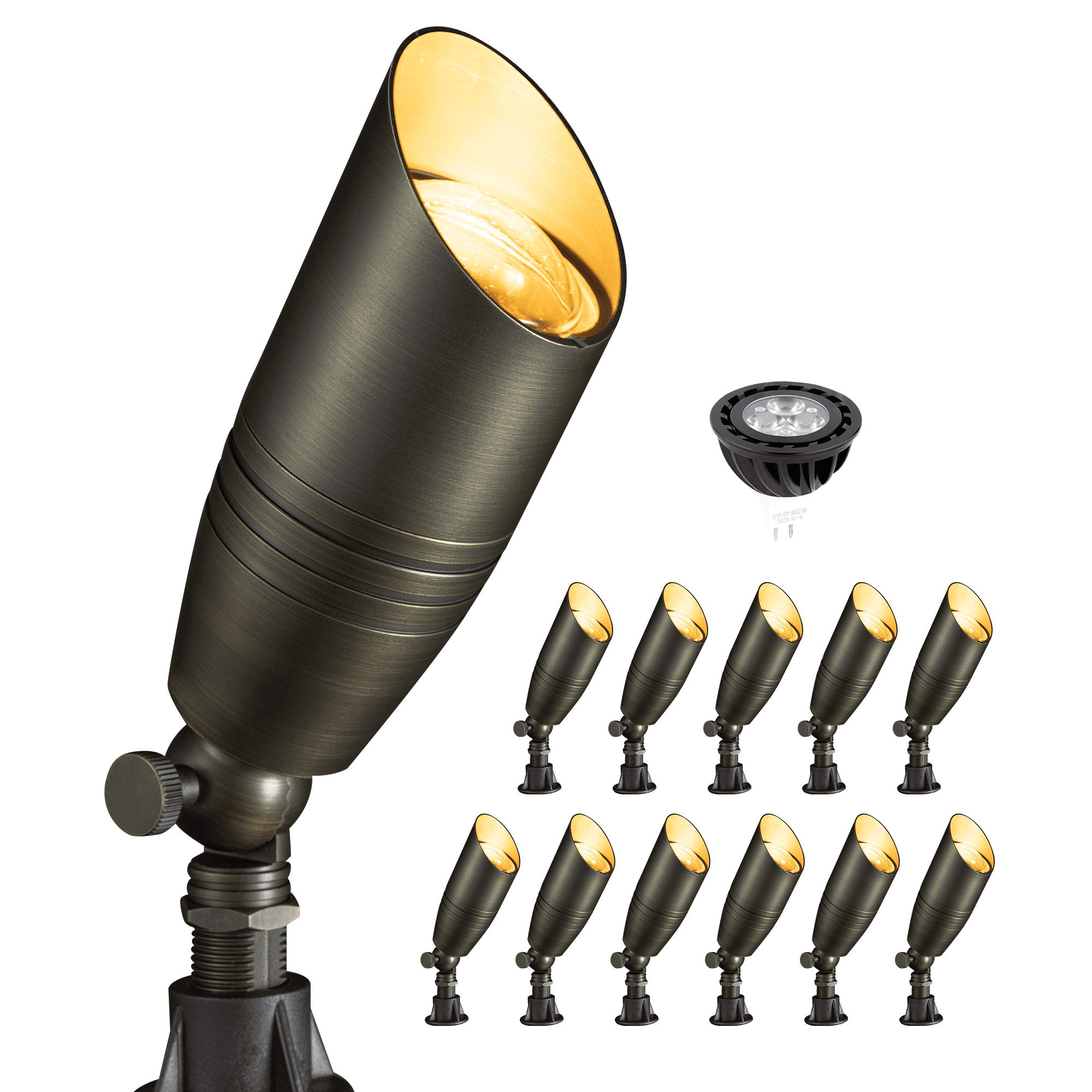 Gardenreet Solid Brass Landscape Spotlight,12V Low Voltage Uplight ...