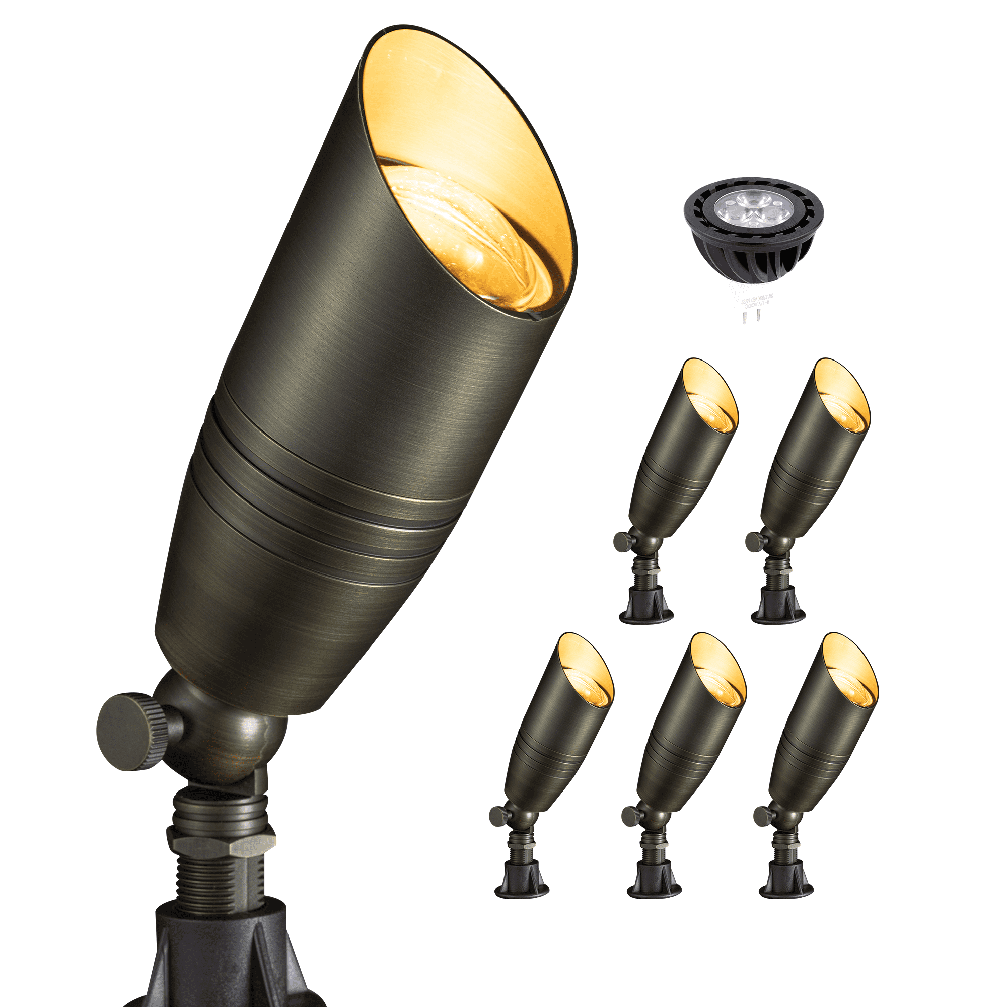 Gardenreet Brass Landscape Spotlight, Low Voltage 12V LED Uplight with ...
