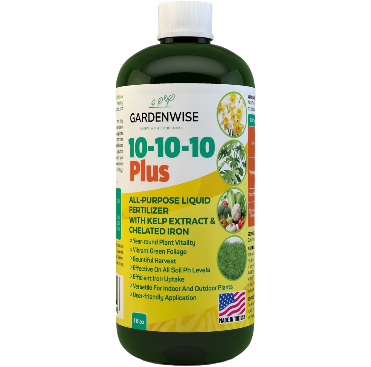 Gardenwise 10-10-10 Liquid Fertilizer Plant Food Kelp & Iron for All ...