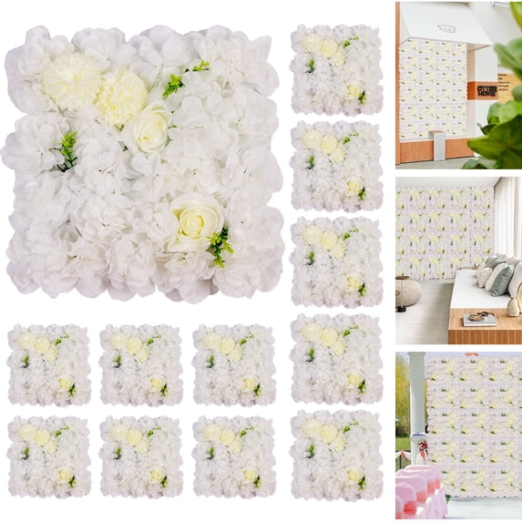 Garderth Flower Wall Panel,12-Pack Flower Wall Backdrop,15"x15 ...