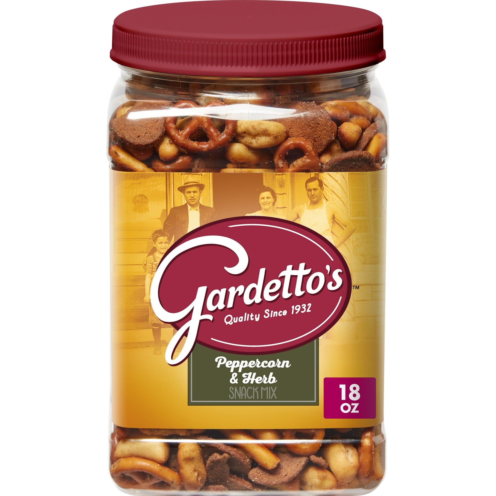 Gardetto's Snack Mix, Peppercorn and Herb, Salty Snacks Tub, 18 oz - 4 ...