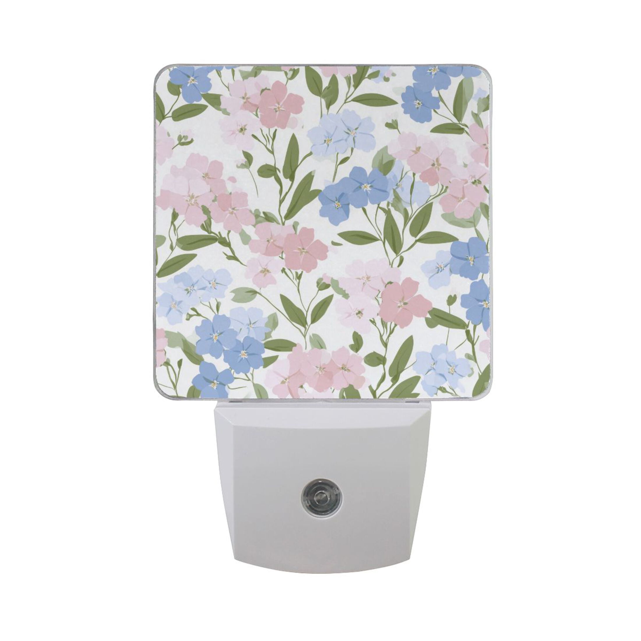 Gardient Pink and Blue Tiny Flowers Leaves LED Night Light Sensor Lamp ...