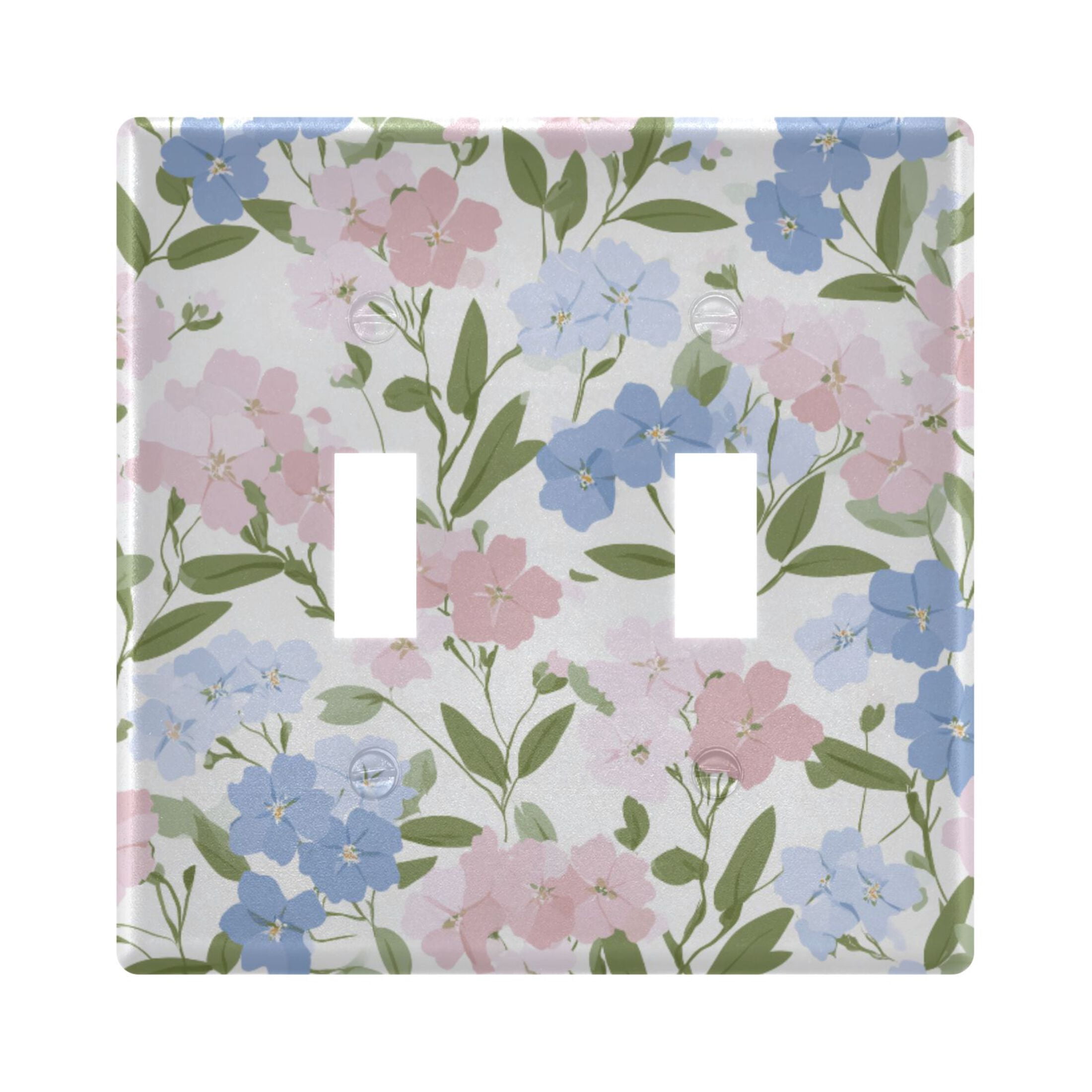 Gardient Pink and Blue Tiny Flowers Leaves Light Switch Cover ...