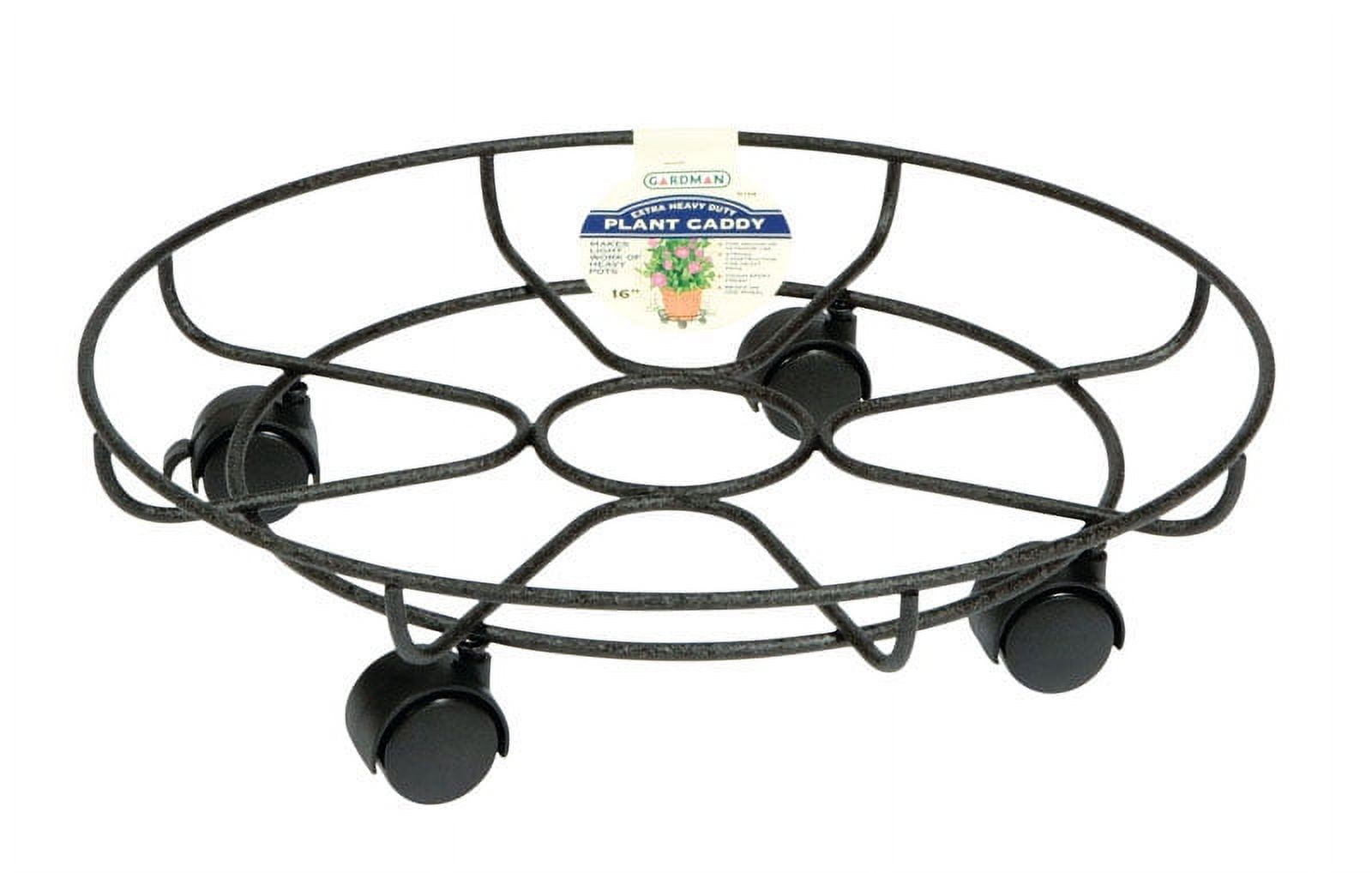 Gardman 16" Round Black Metal Planter Caddy - Walmart.com