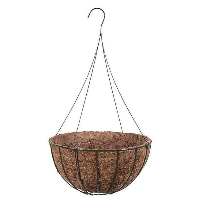 Gardman Usa 16in. Black Wire Grow Basket With Coco Liner & Wire Hanger ...