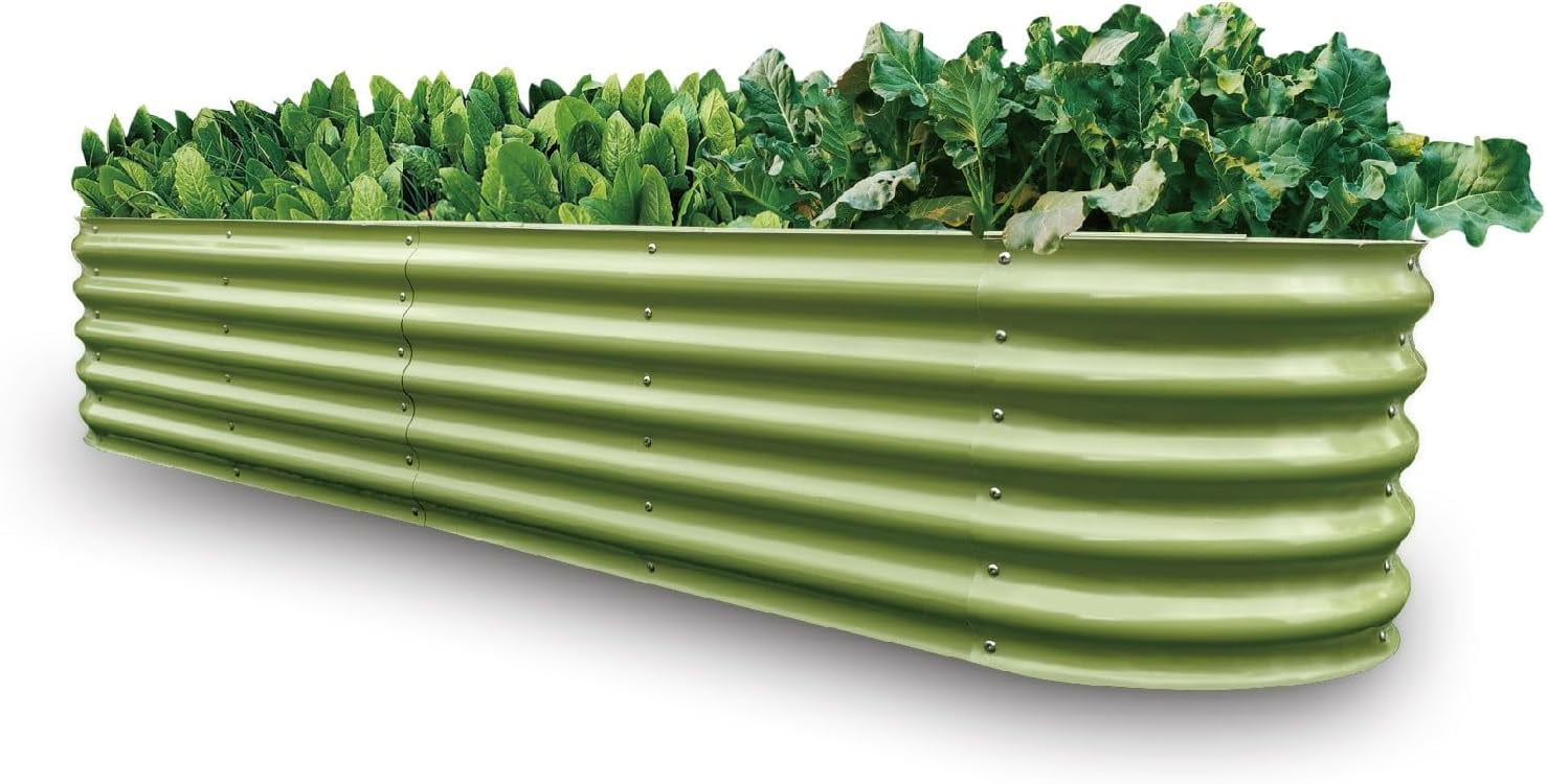 Gardmax Galvanized Raised Garden Bed, Lightweight Planter Boxes Outdoor ...