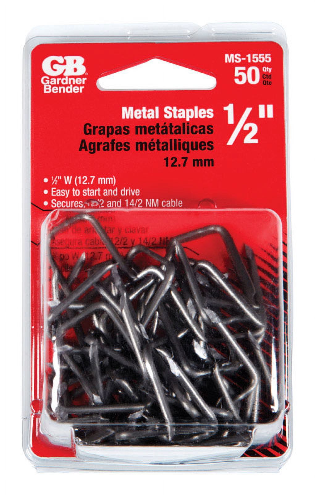 Gardner Bender 1/2 in W Metal Insulated Cable Staple 50 pk, electrical ...