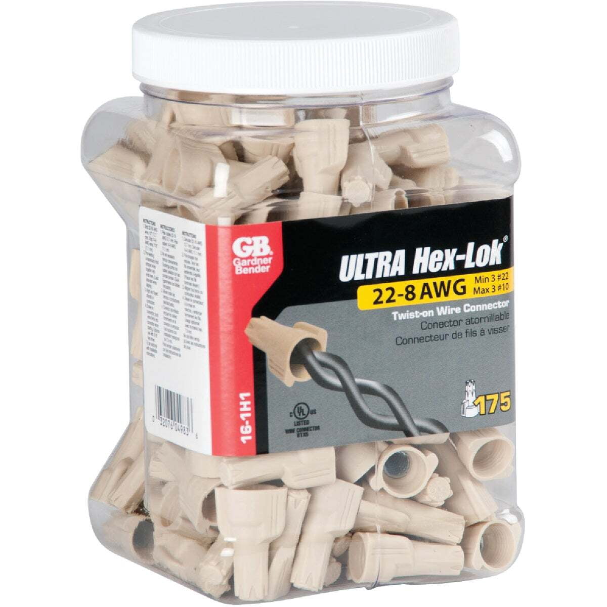 Gardner Bender 16-1H1 Hex-Lok Wire Connector, H1, Square Spring, Tan ...
