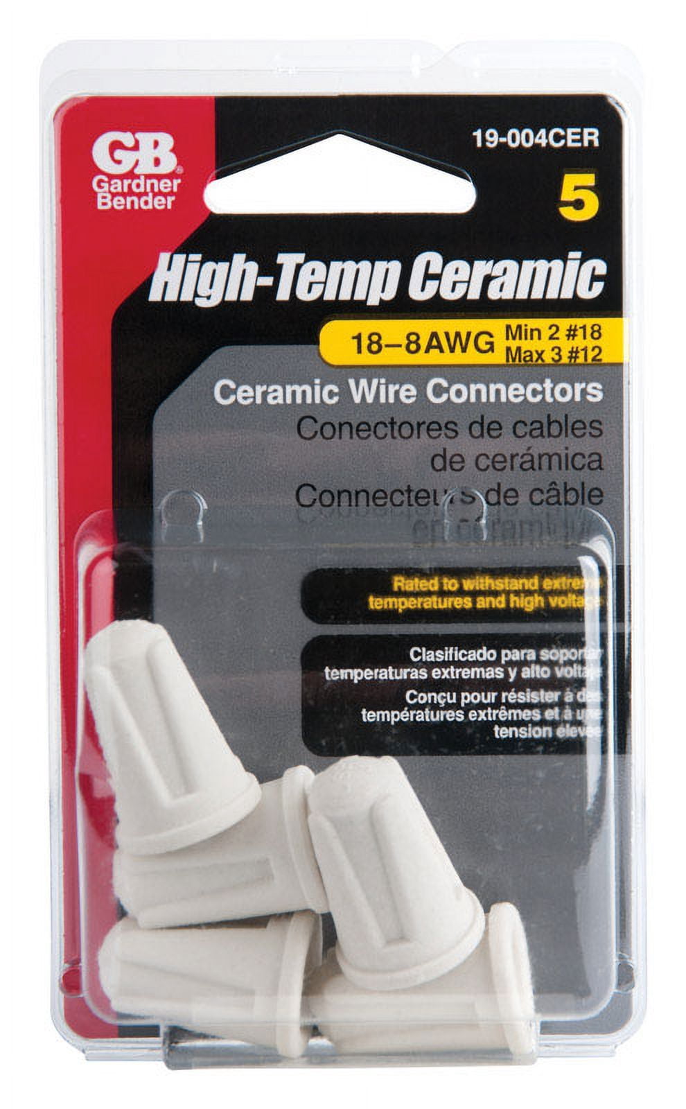 Gardner Bender 19-004CER High Temp Ceramic Wire Connectors, Pack of 5 ...