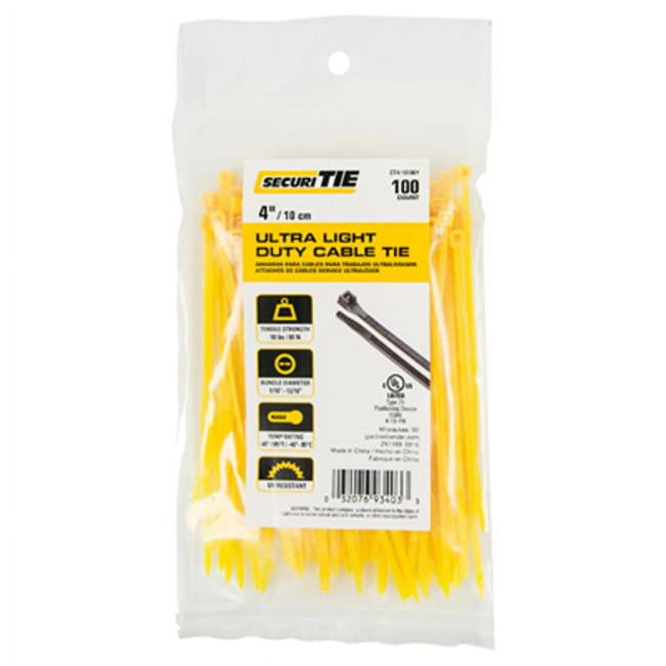 Gardner Bender 221005 4 in. Light Duty Cable Tie, Yellow - Walmart.com