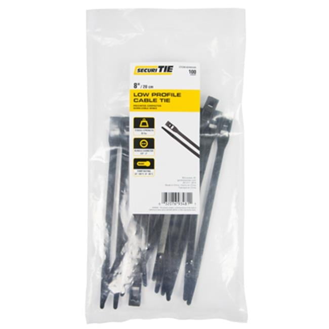 Gardner Bender 221026 8 in. Low Profile Cable Tie, Black - Pack of 100 - Walmart Business Supplies