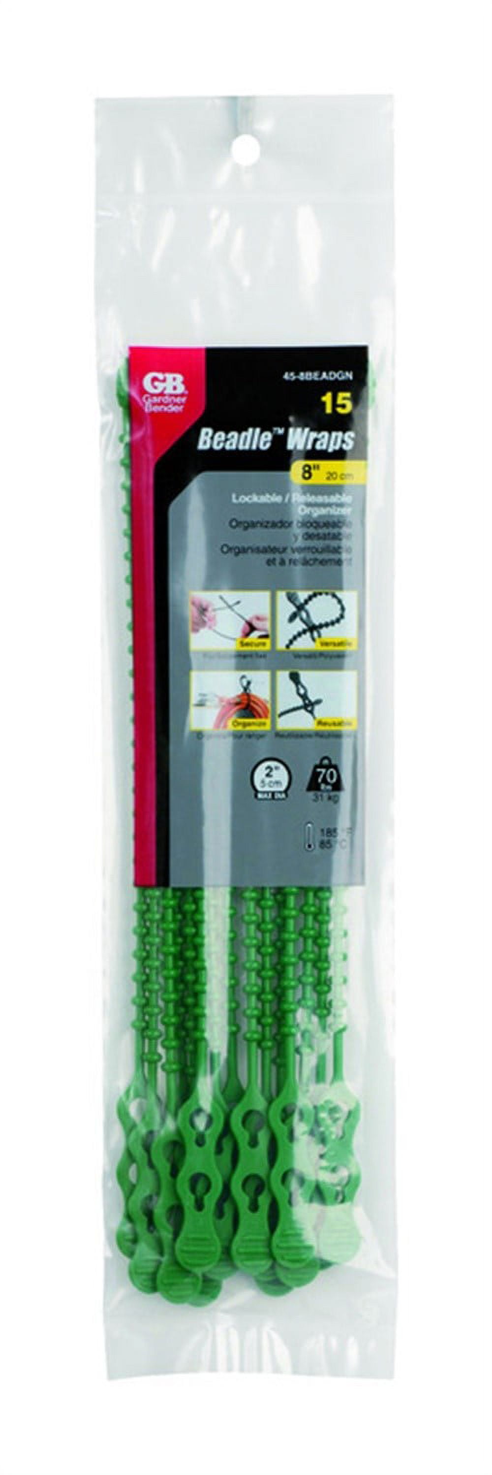 GB 45-8BEADGN Beadle Wrap Cable Tie, Resin, Green - Walmart.com