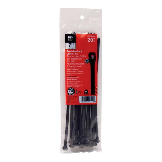 Gardner Bender Precision Lock 7 In. Black Nylon Metal Pawl Cable Tie ...