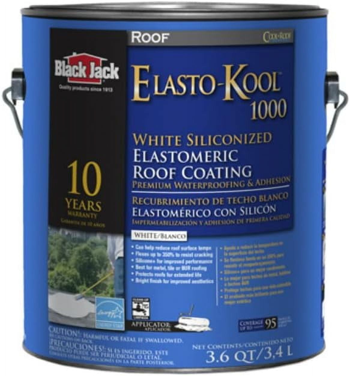 Gardner-Gibson Black Jack Elasto-Kool 1000 Gloss White Acrylic Roof Coating 1 gal. - Walmart.com