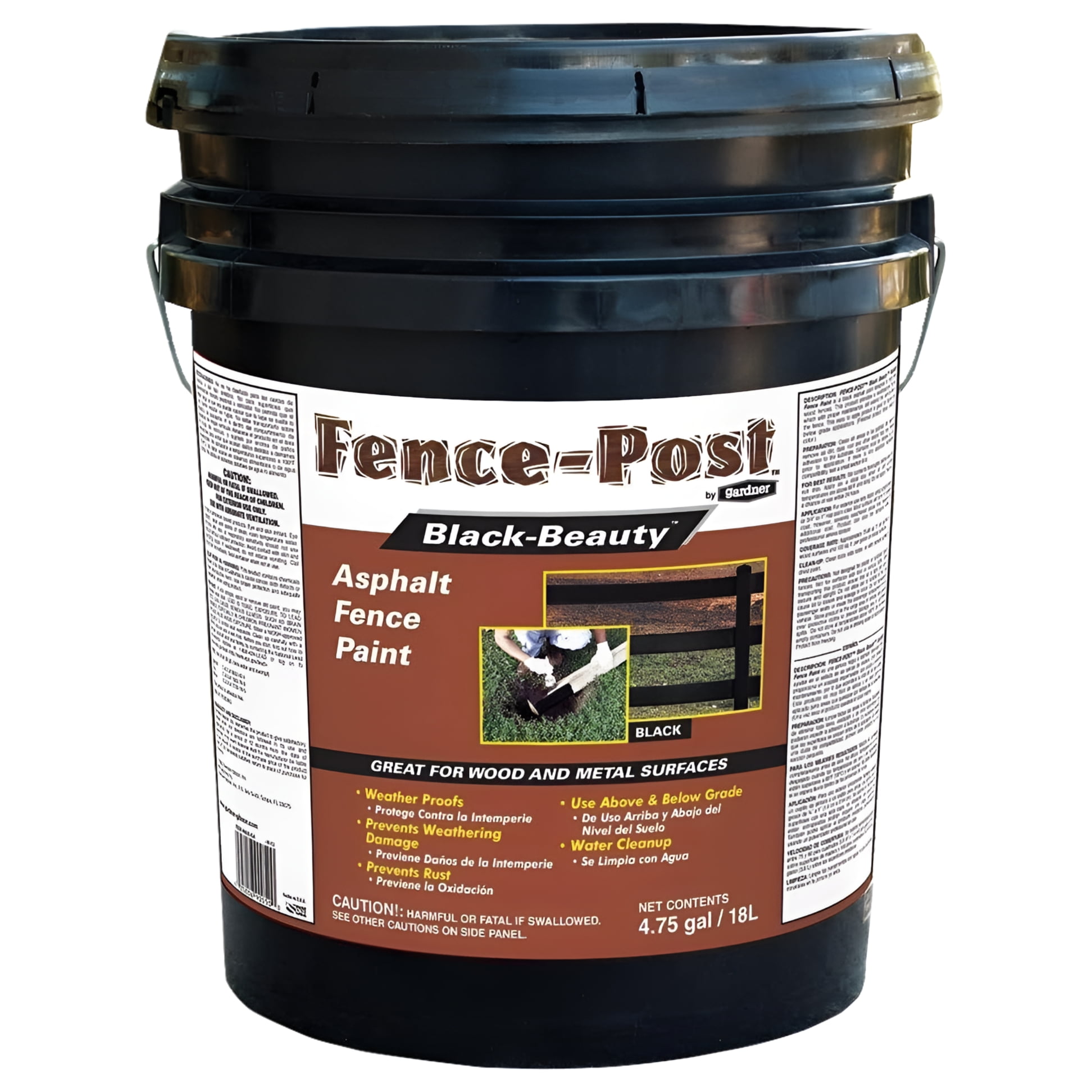Gardner-Gibson Fence-Post Black Asphalt Fence Paint, 5 Gal - Walmart.com