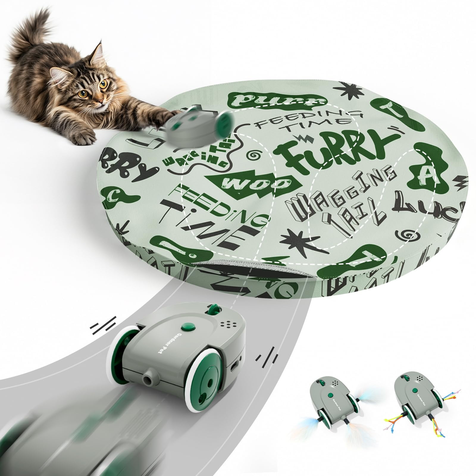 Gardner Pet Interactive Cat Toys Fast Moving Mouse in Pouch Kitten Self ...