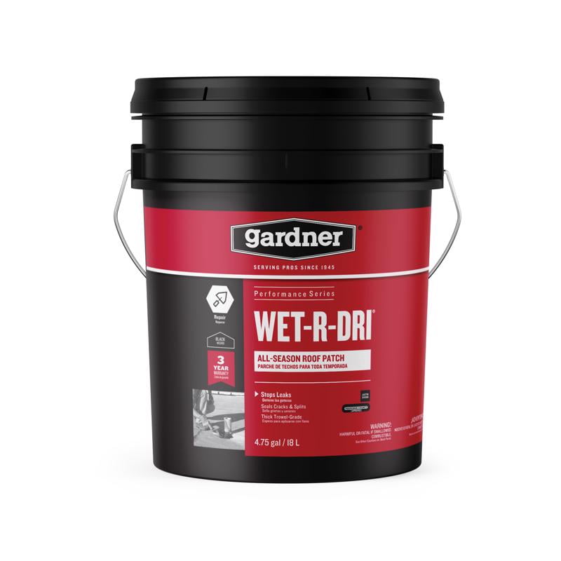 Gardner 5 Gallon Asphalt Repair Cement, WET-R-DRI Gloss Black Patching ...