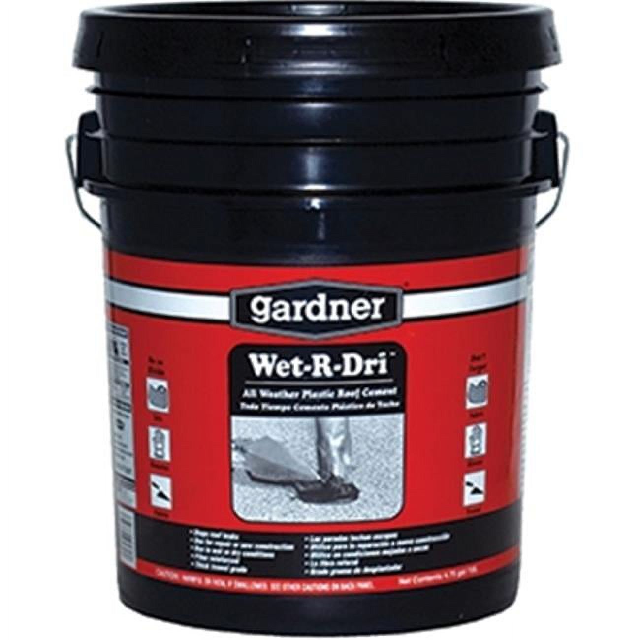 Gardner WET-R-DRI Gloss Black Patching Cement All-Weather Roof Cement 5 ...