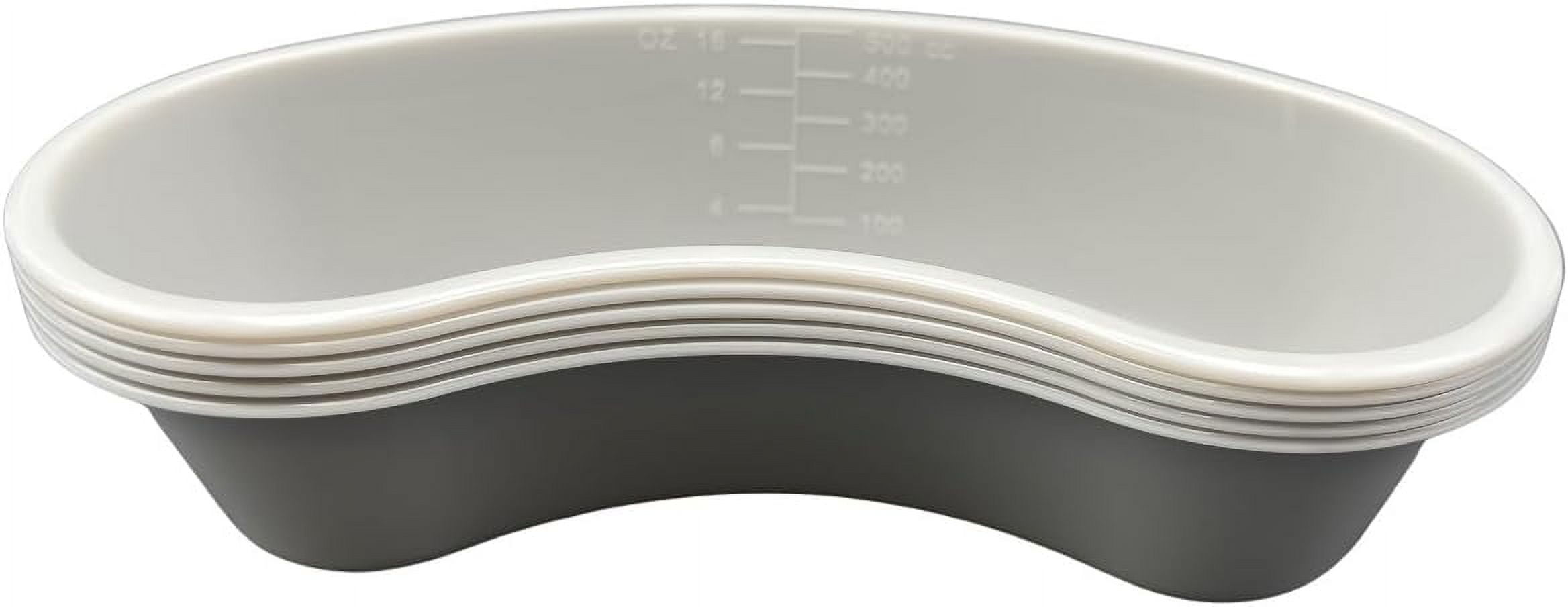 Garduated 500 ml Kidney Shaped Plastic Emesis Basins, Grey (Pack of 12 ...