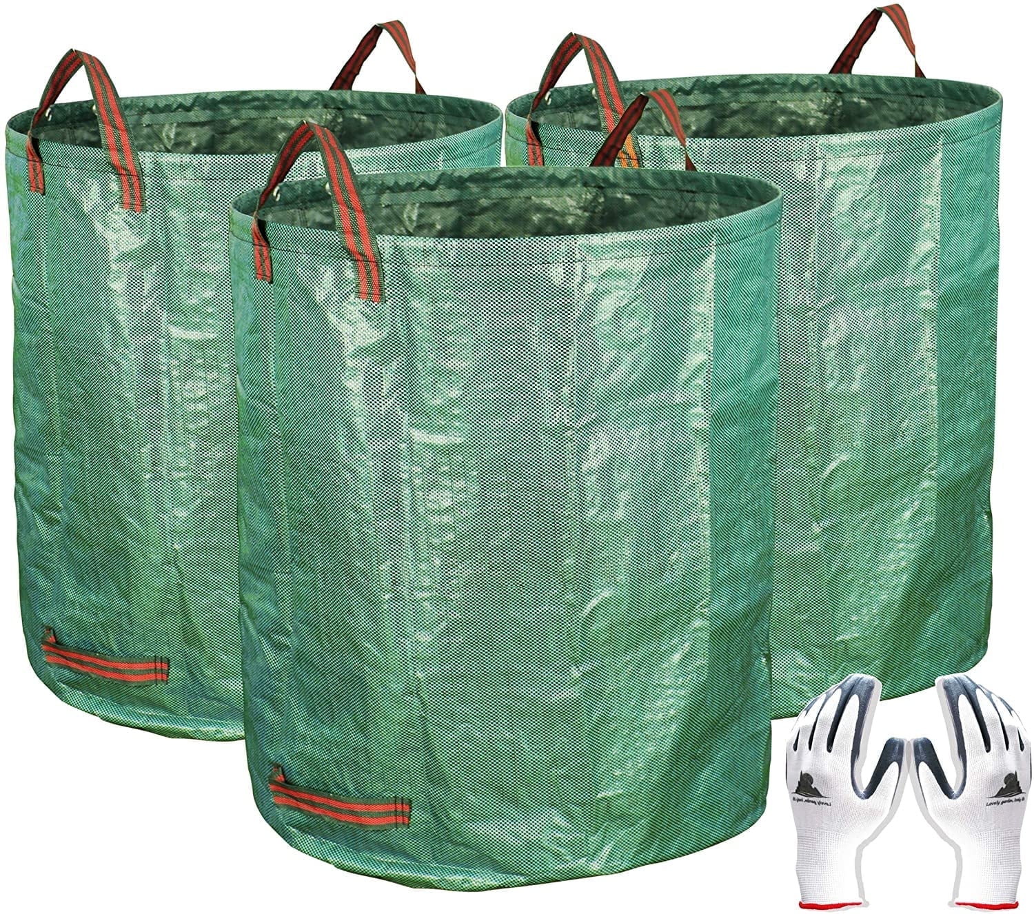 "Gardzen 3-Pack 72 Gallons Reusable Garden Bags, Heavy Duty Plastic ...