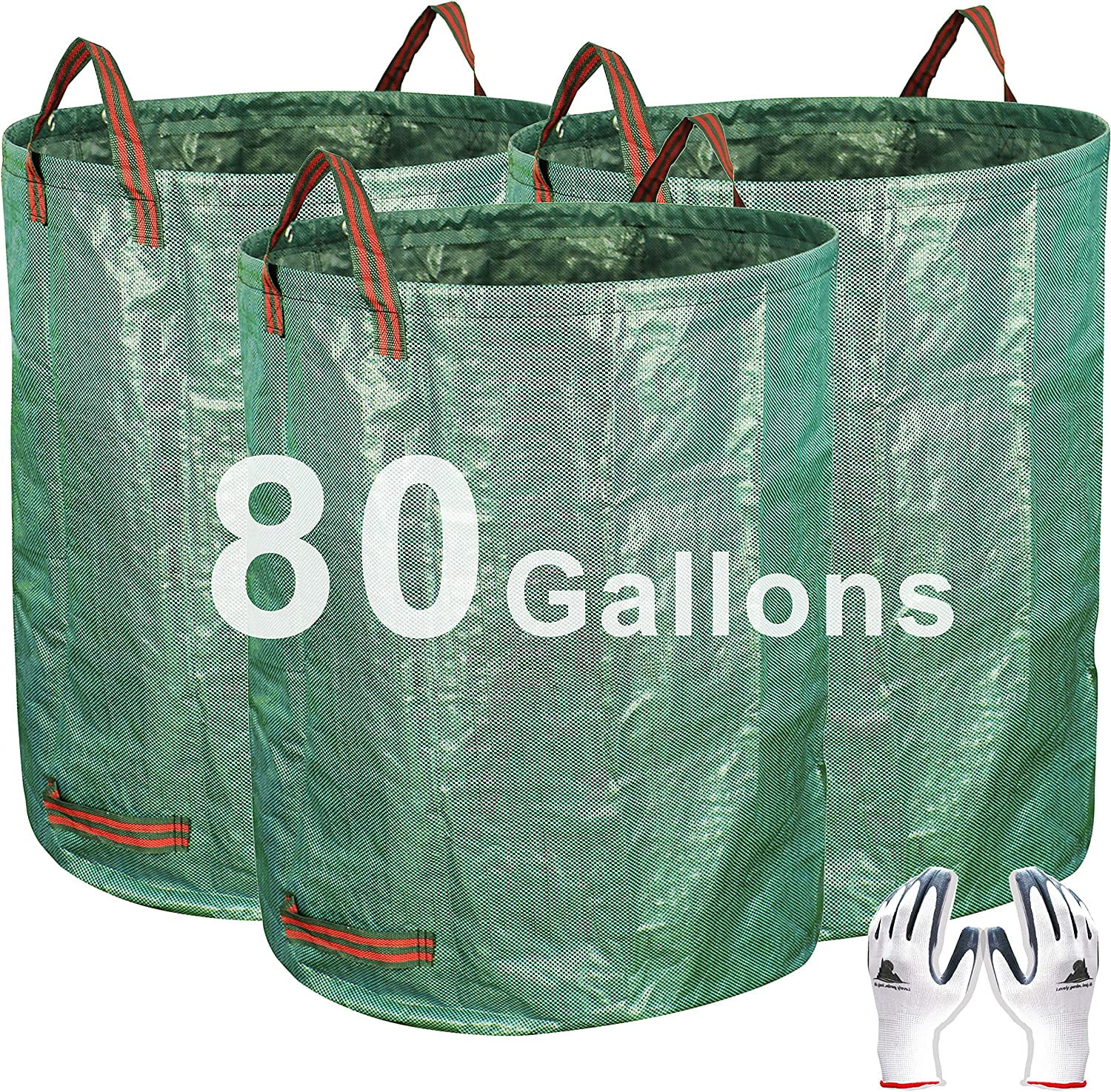 Gardzen 3-Pack 80 Gallon Garden Bag - Reuseable Heavy Duty Gardening ...