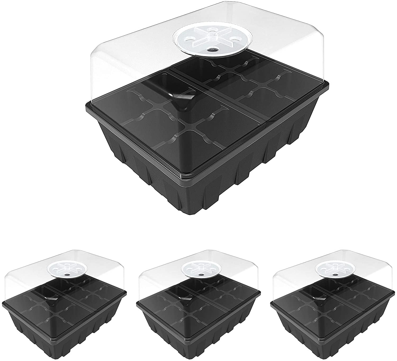 Gardzen 3 Pack Seed Starter Tray Germination Kit, 12-Cell Per Tray ...