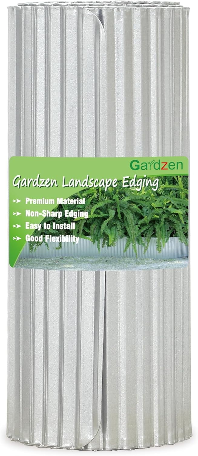 Gardzen Metal Landscape Edging, 10 Inch Tall Corrugated Metal Yard ...