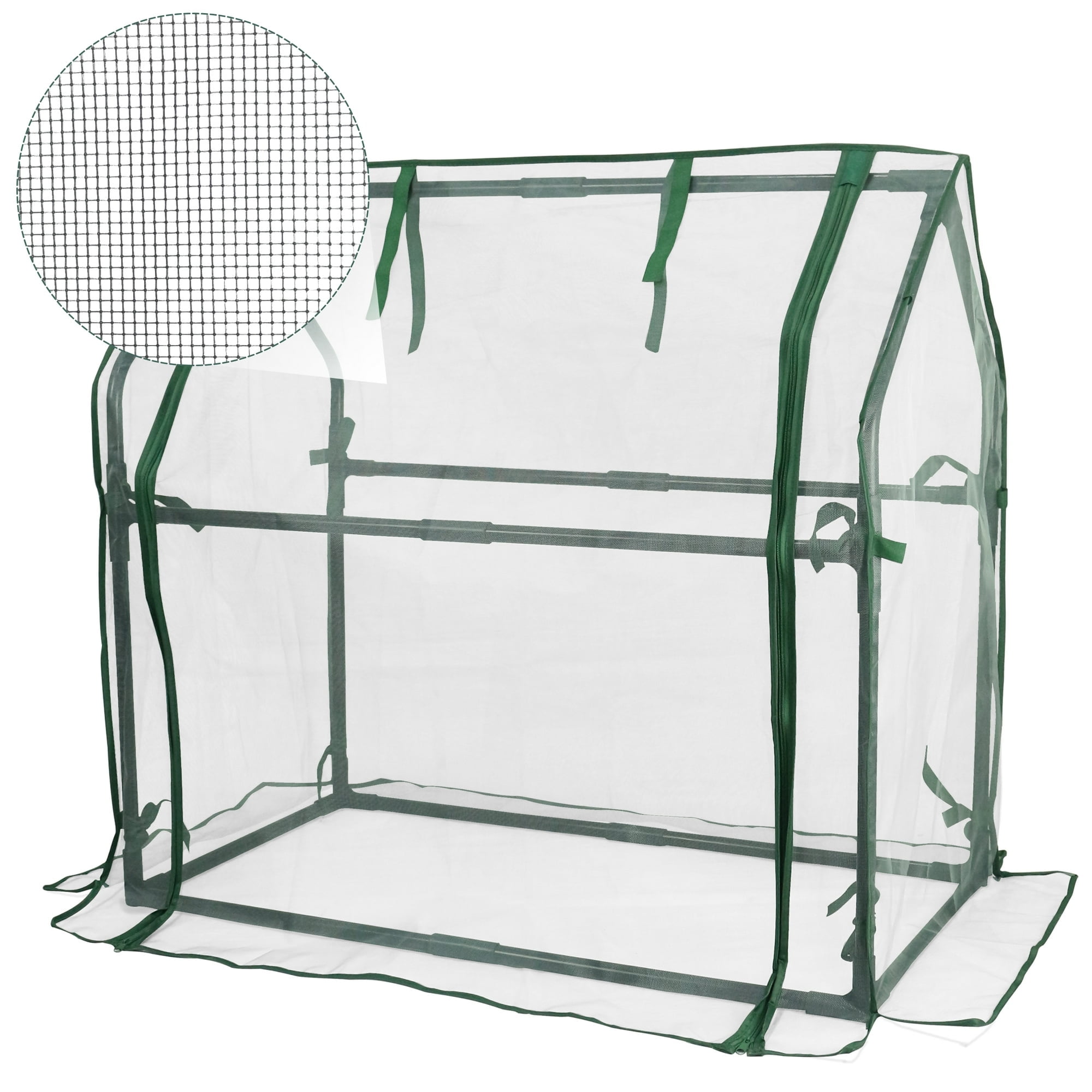 Gardzen Mini Greenhouse with Garden Netting Cover, Mesh Plant Protector ...