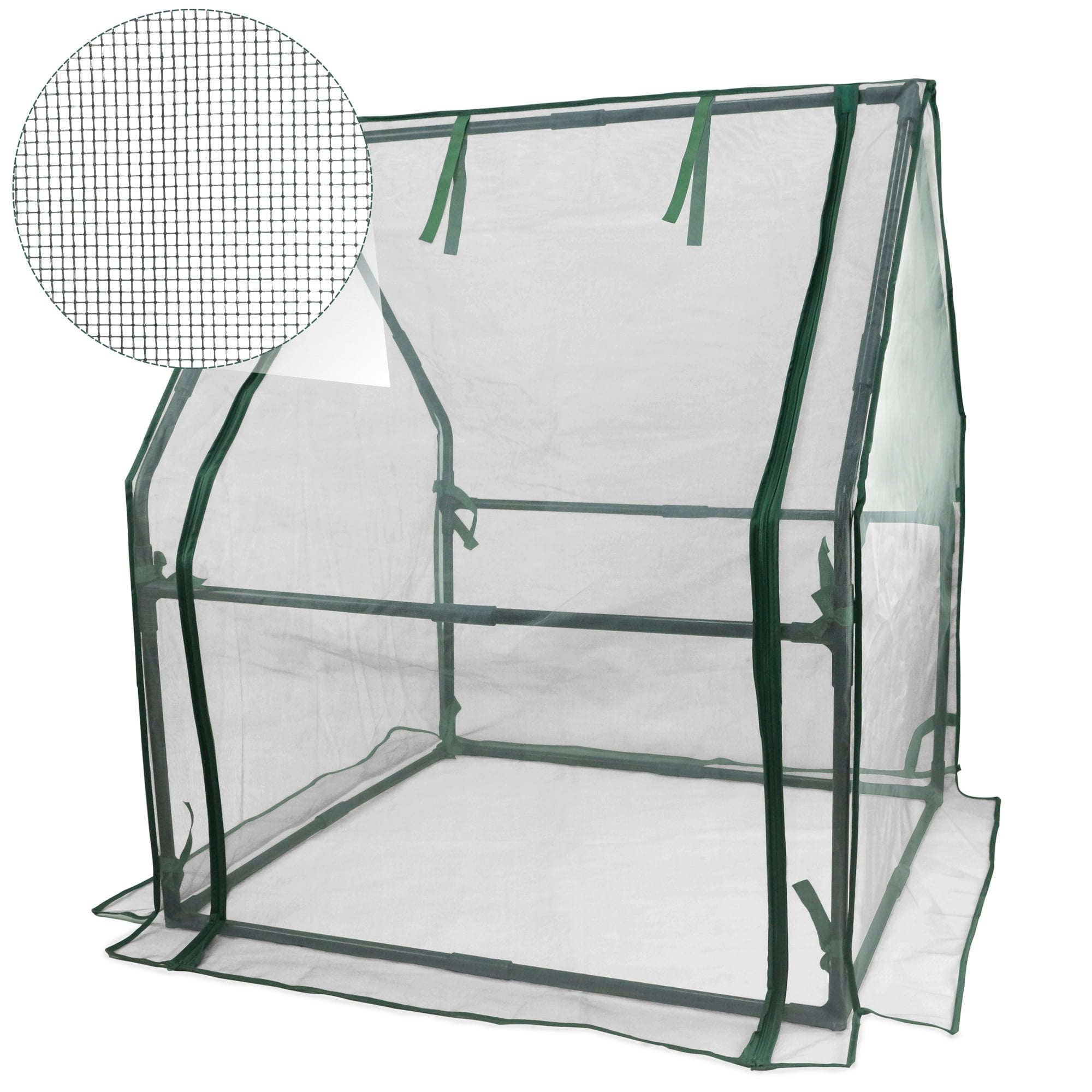 Gardzen Mini Greenhouse with Garden Netting Cover, Mesh Plant Protector ...