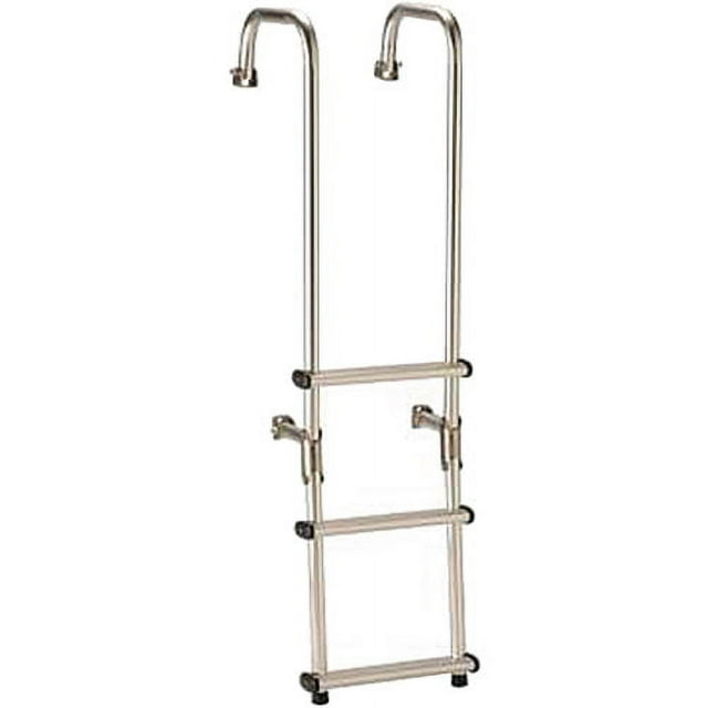 Garelick EEz-In Compact 3-Step Transom Ladder with 12" Wide Aluminum ...