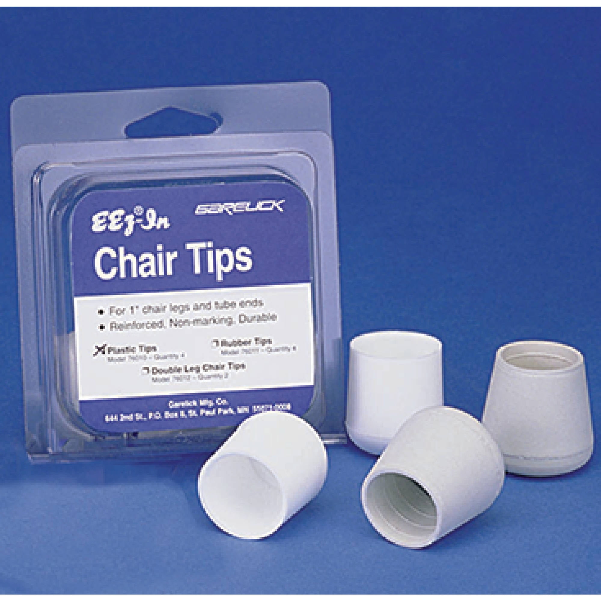 Garelick EEz-in 76010 White Poly Premium Chair Tips for 1" Diameter ...