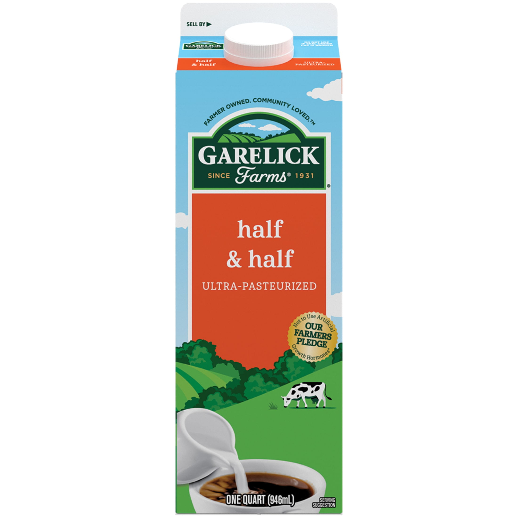 Garelick Farms Half & Half Ultra-Pasteurized, Quart - Walmart.com
