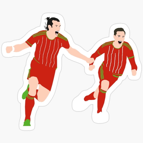 Gareth Bale And Aaron Ramsey - Wales Sticker Phone Decal Water Bottle ...