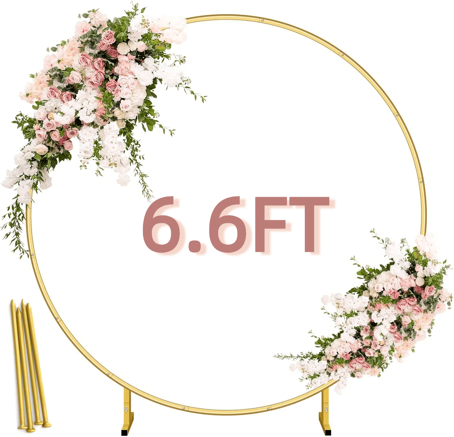 Garfans Wedding Arch Circle, Gold Round Backdrop Stand, DIY Decor ...