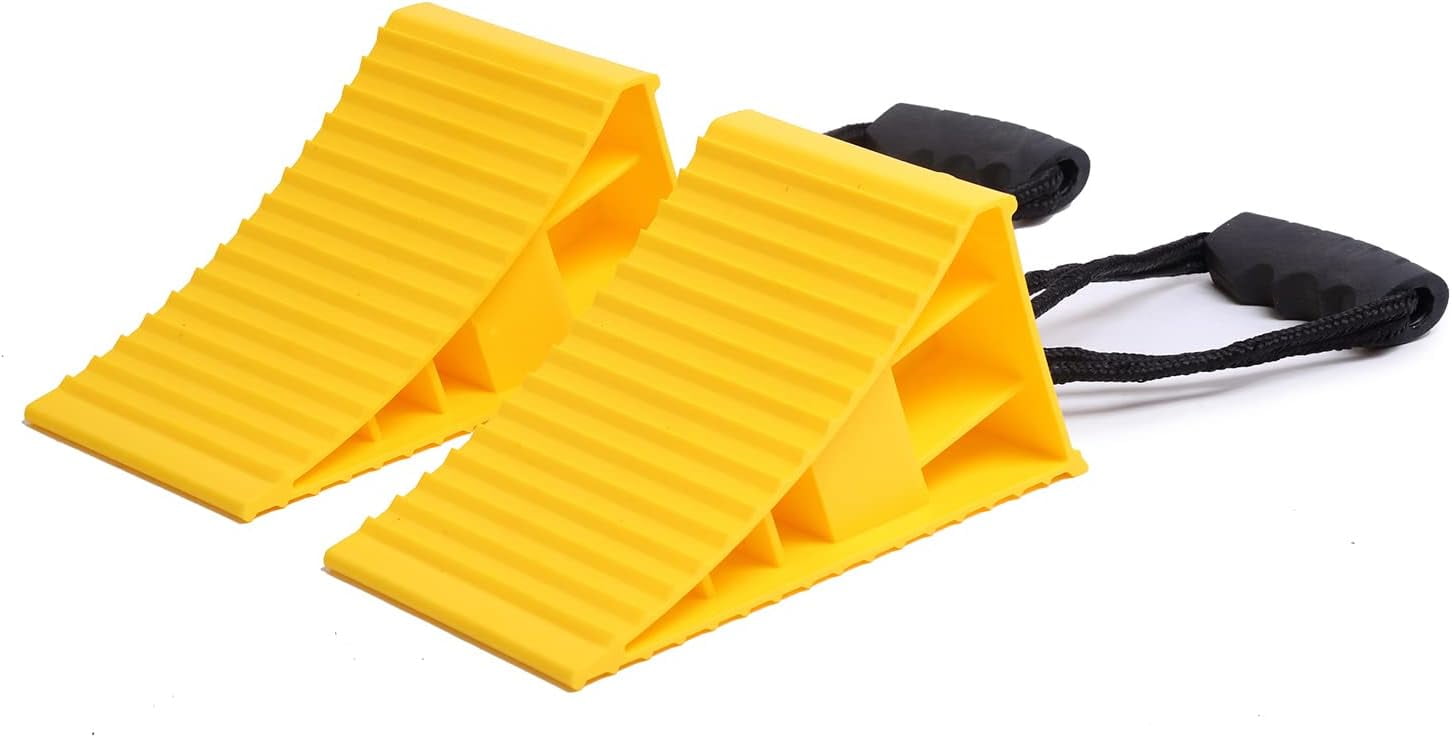 GarfatolRv RV Large Wheel Chocks, Rope Handle, Safety for Trailers ...