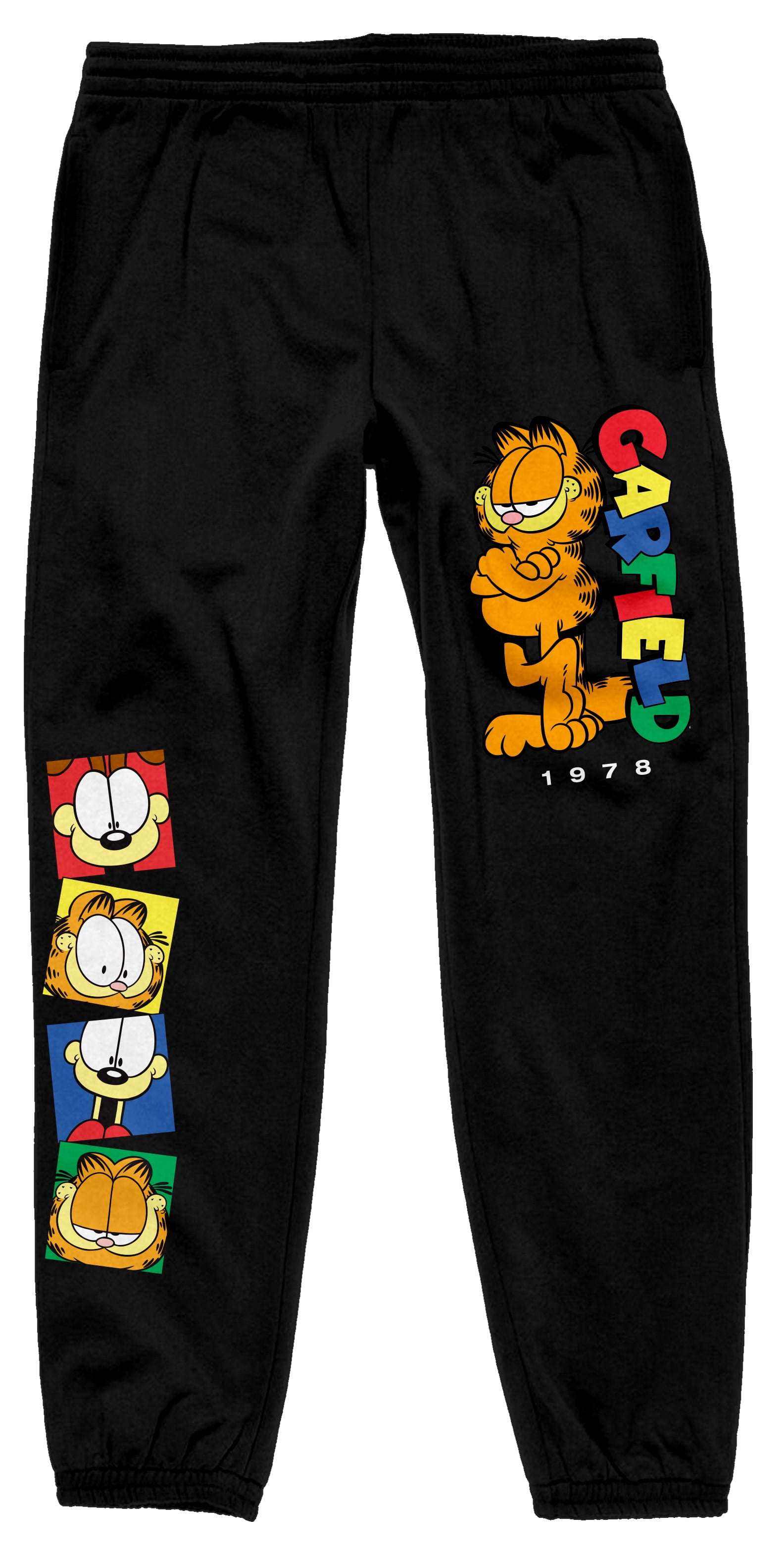 Garfield 1978 Men's Black Graphic Jogging Pants, Adult Lounge ...