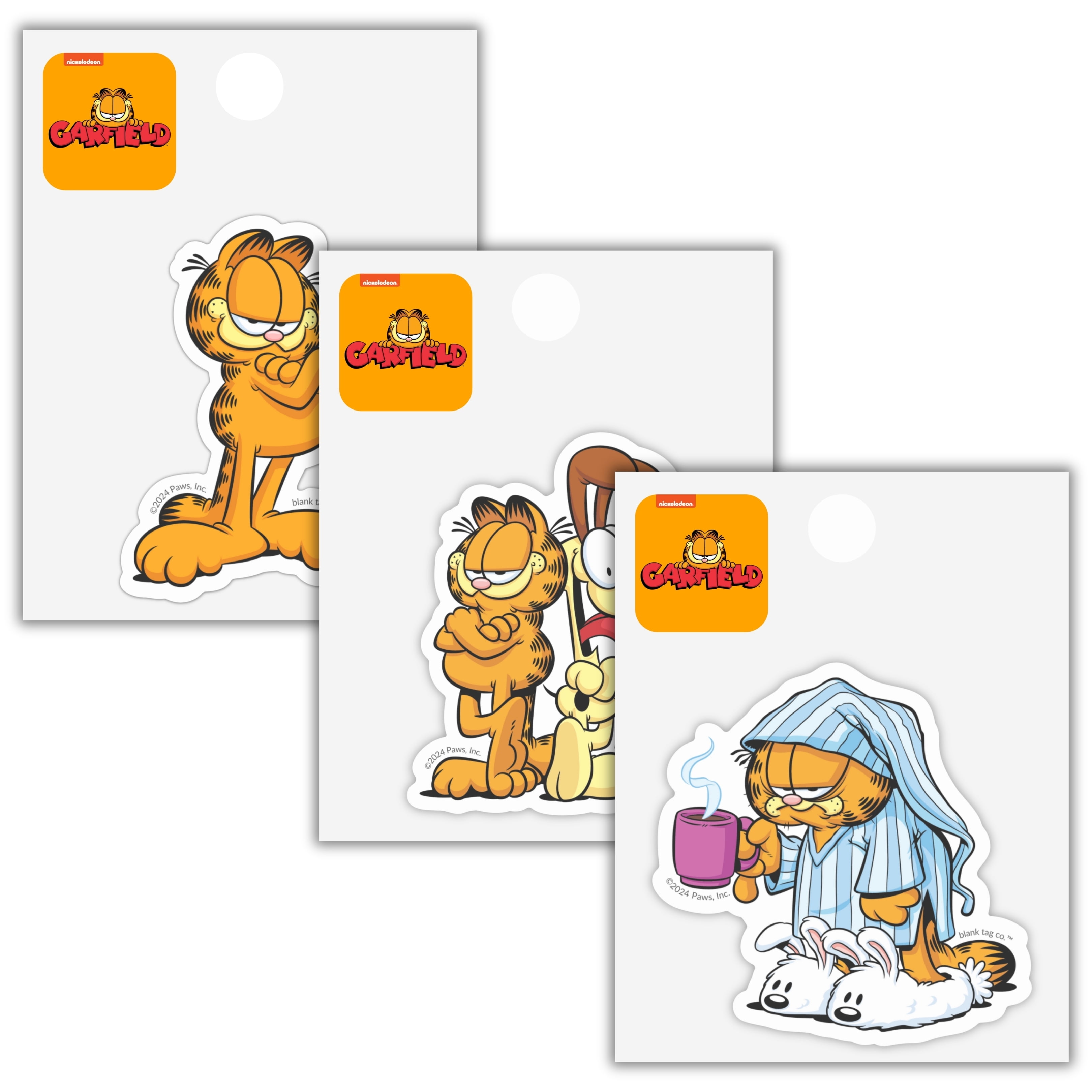 Garfield® 3-Pack Sticker Bundle - Waterproof Stickers for Water Bottles ...