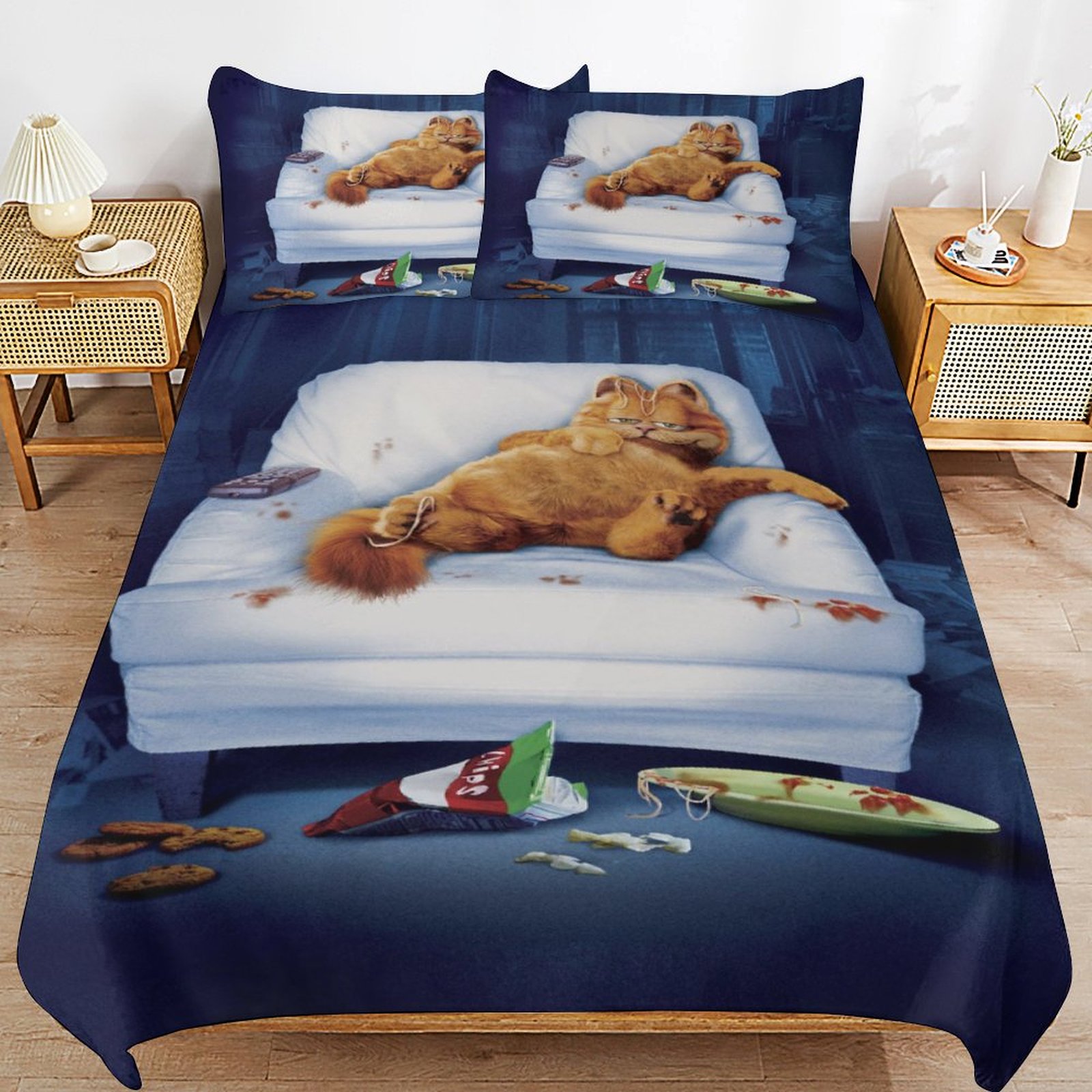 Garfield 3-Piece Bedding Set Soft Warm And Comfortable Bed Set with 1 ...