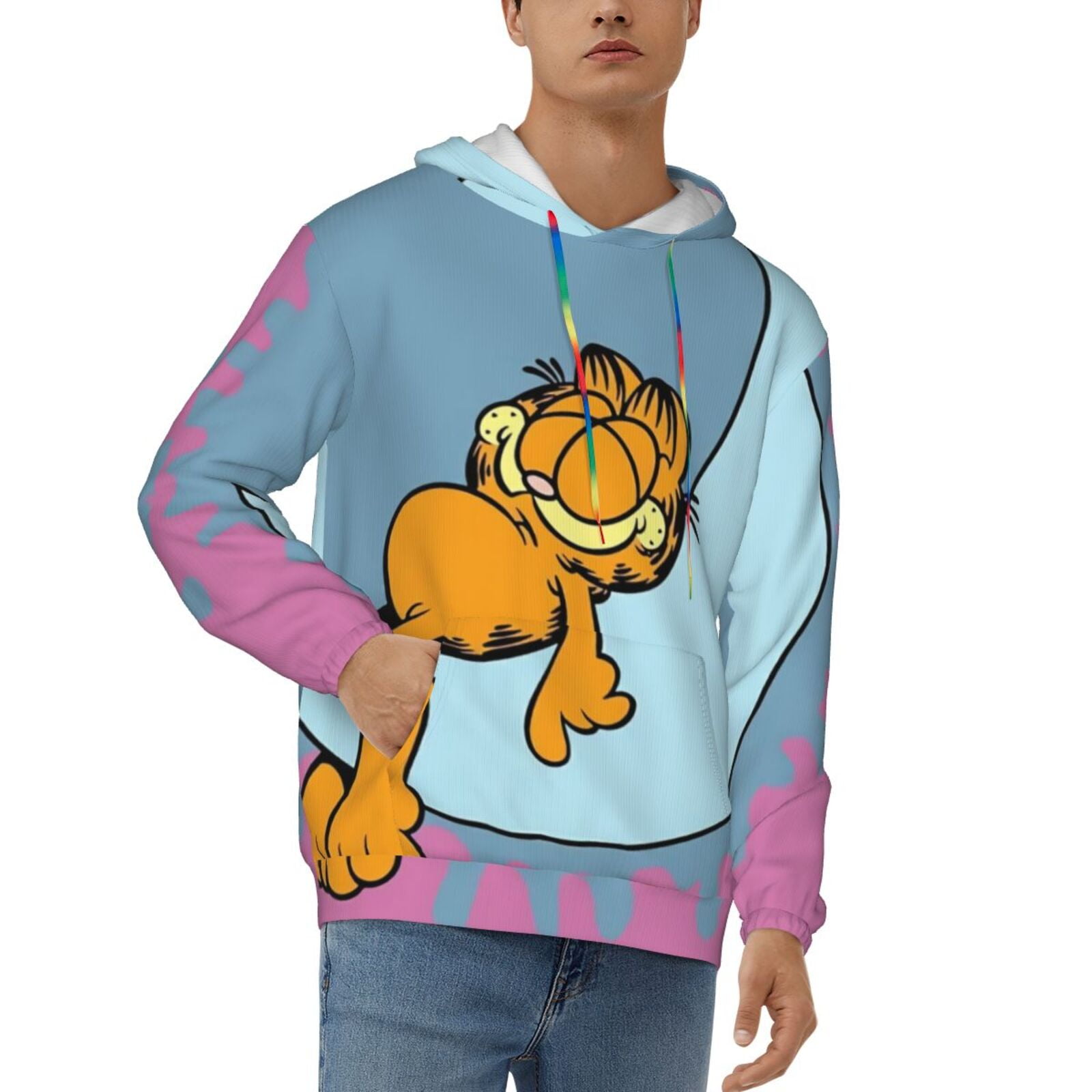 Garfield 3d Printed Hoodie With Large Hood And Pockets Unisex ...