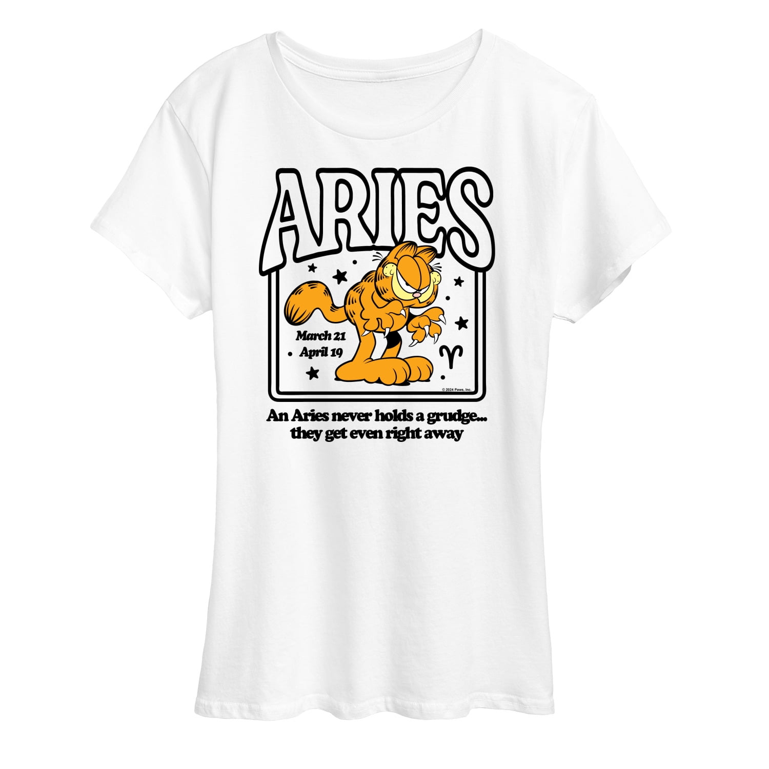 Garfield - Aries Garfield Astrology - Womens Short Sleeve Graphic T ...