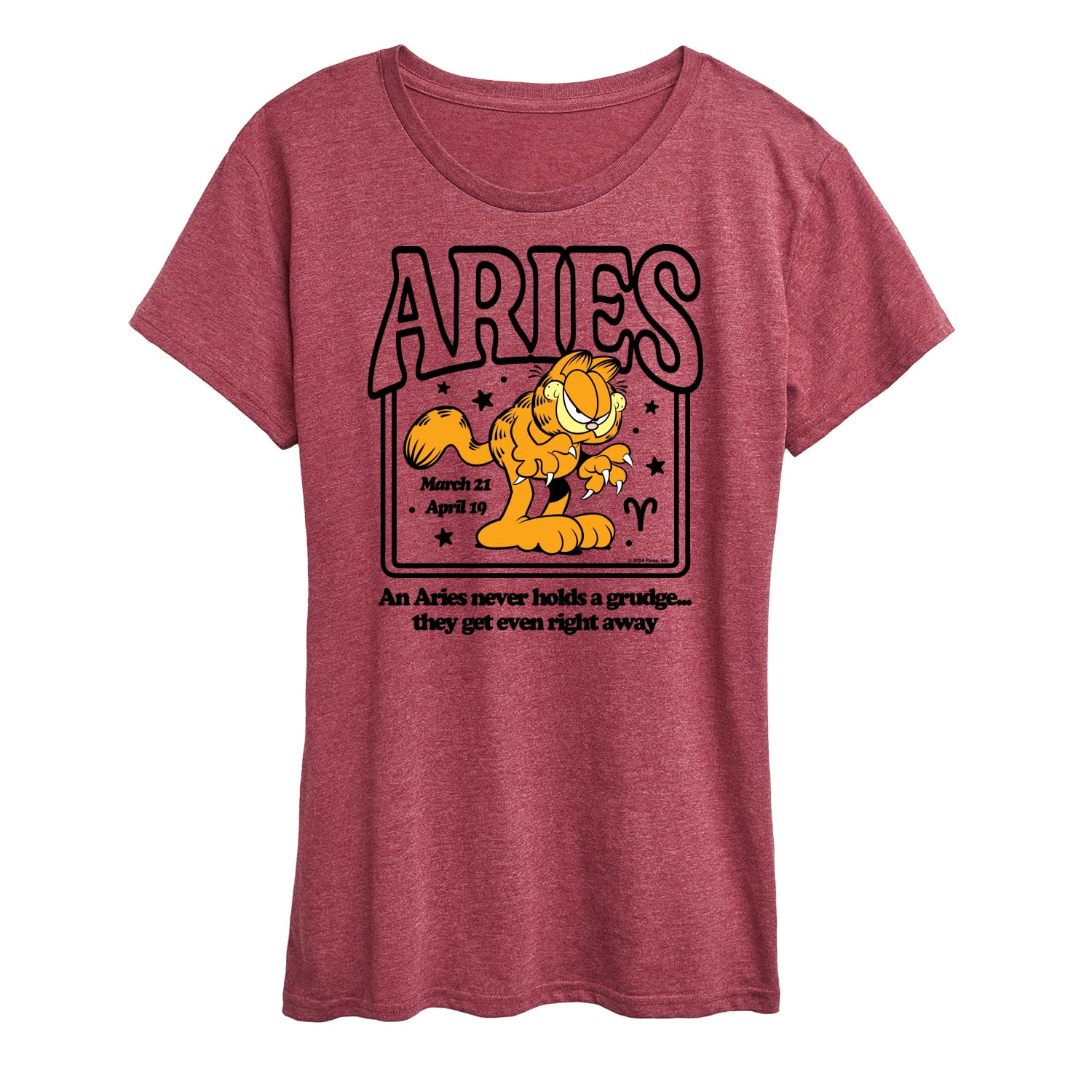 Garfield - Aries Garfield Astrology - Womens Short Sleeve Graphic T ...