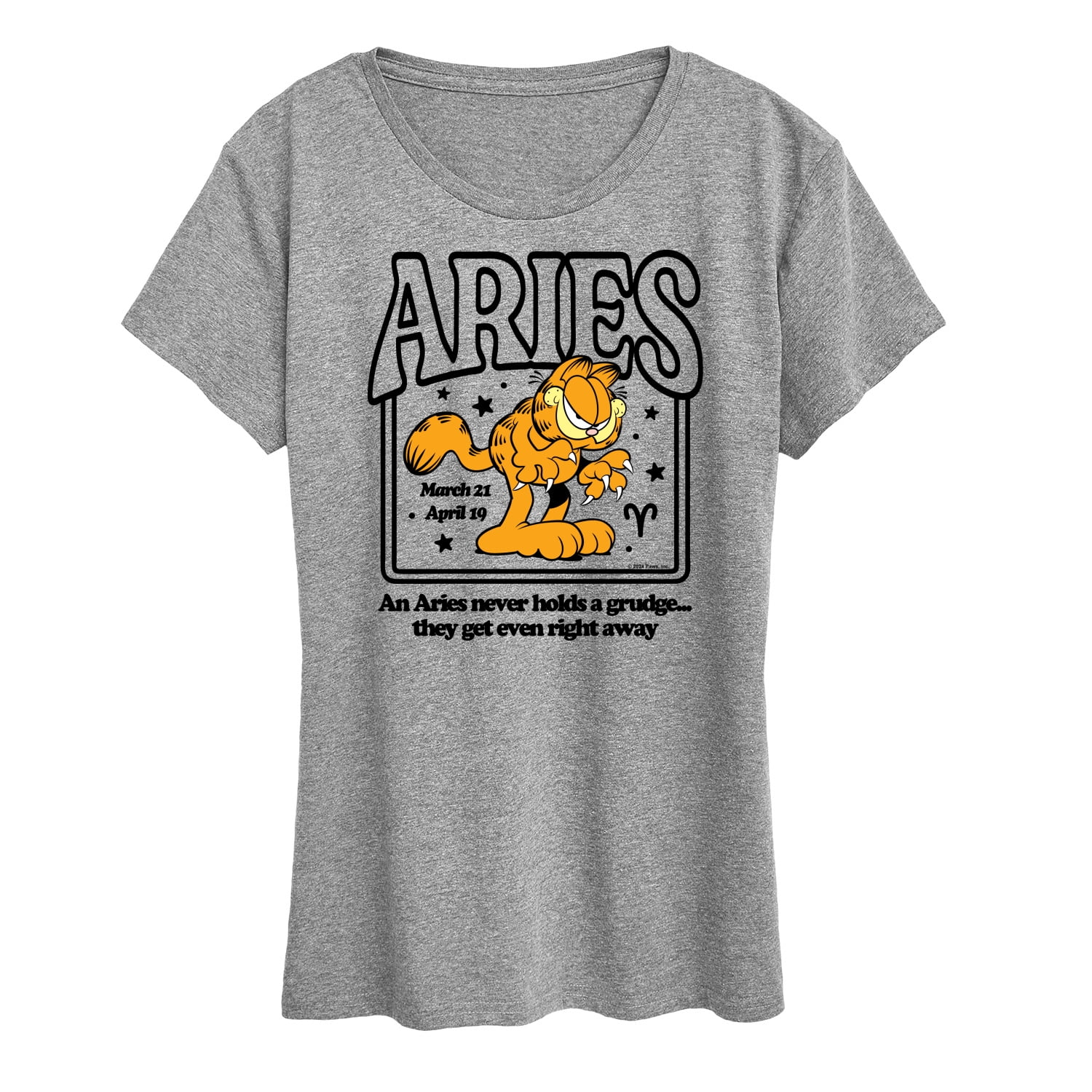 Garfield - Aries Garfield Astrology - Womens Short Sleeve Graphic T ...