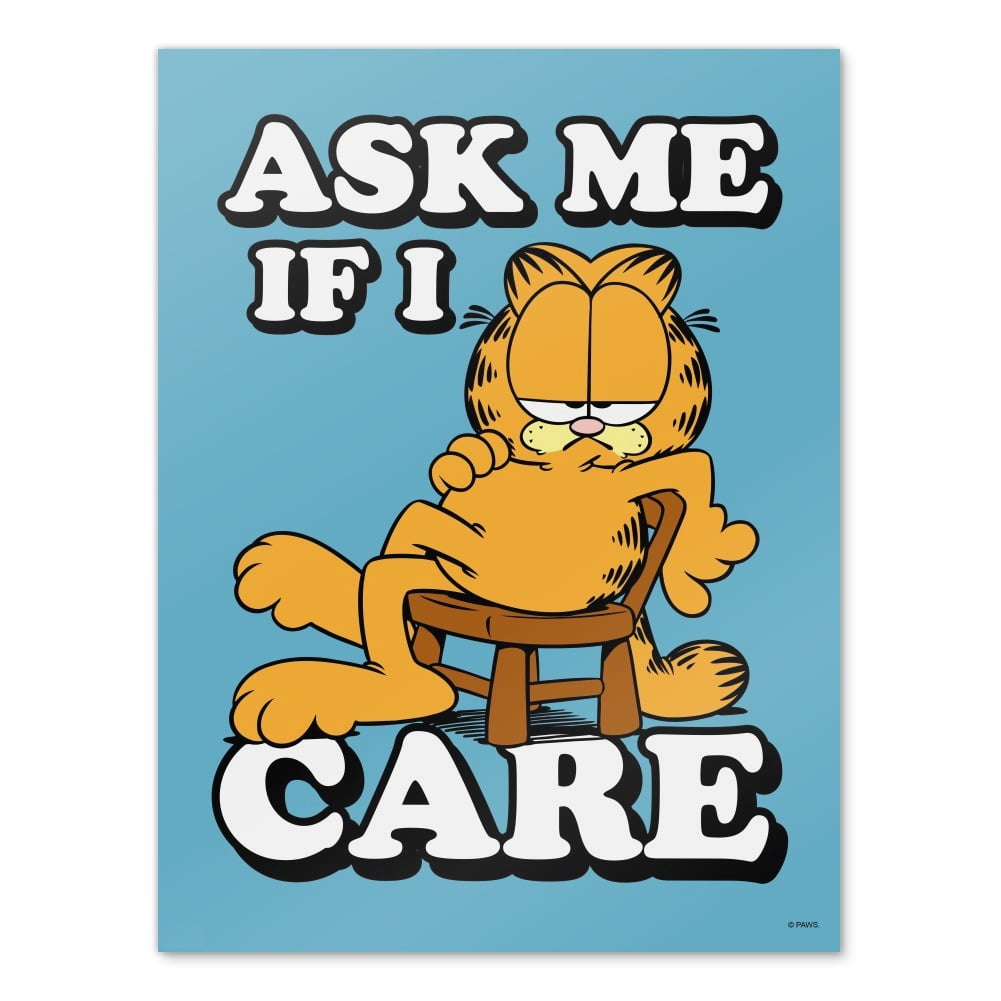 Garfield Ask Me If I Care Wall Art Picture Paper Poster Décor Home ...